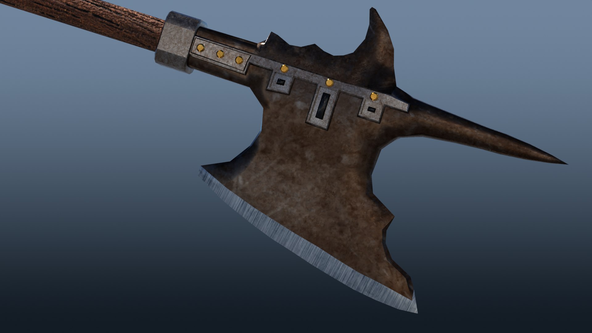 Medieval Halberd With Jewels 3D Model - TurboSquid 2254386