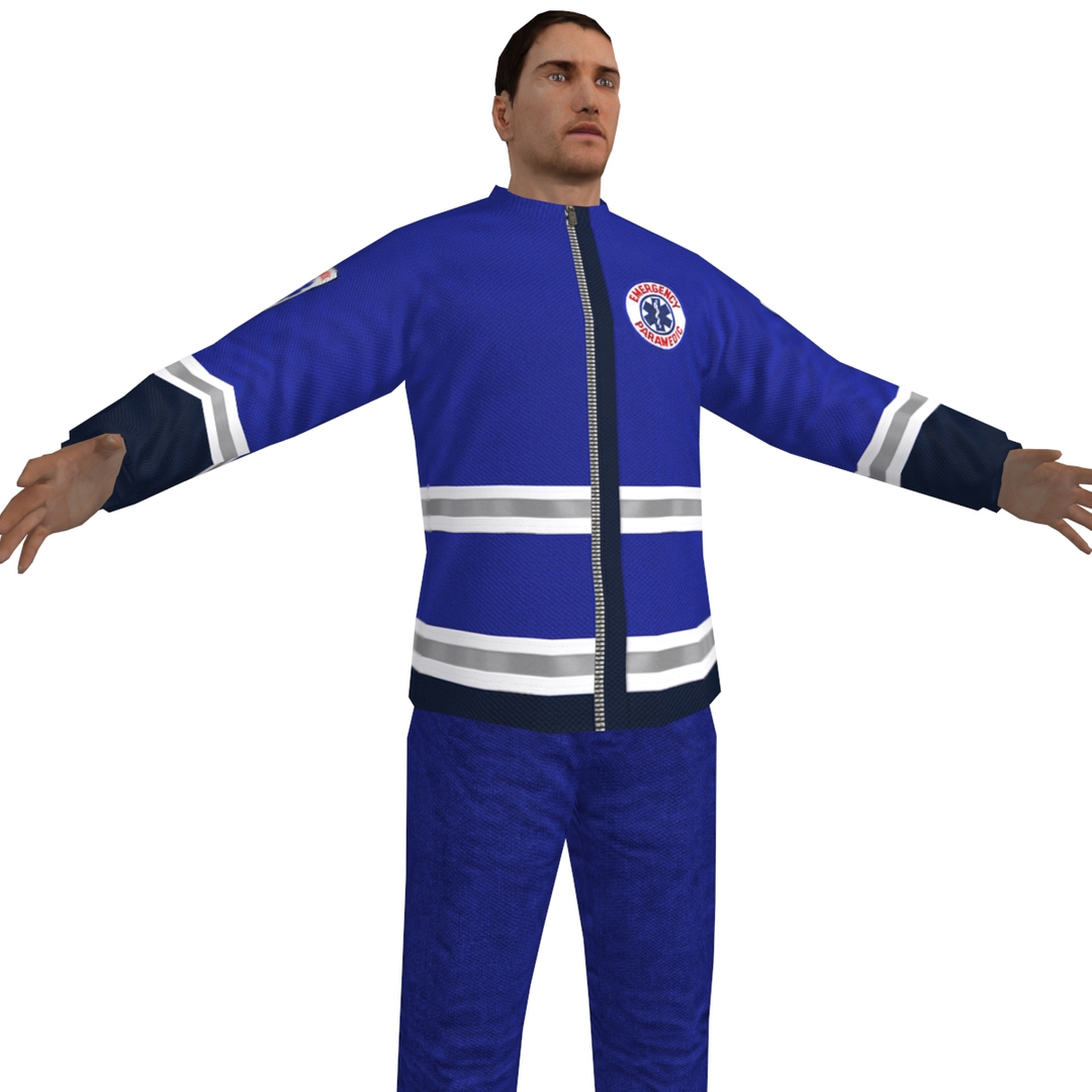 3d rigged paramedic model