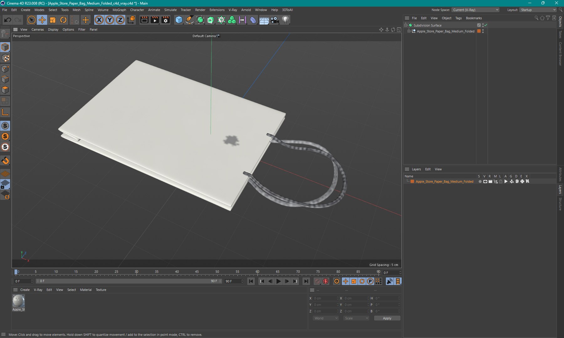 Apple Store Paper Bag Medium Folded 3D Model - TurboSquid 2373186