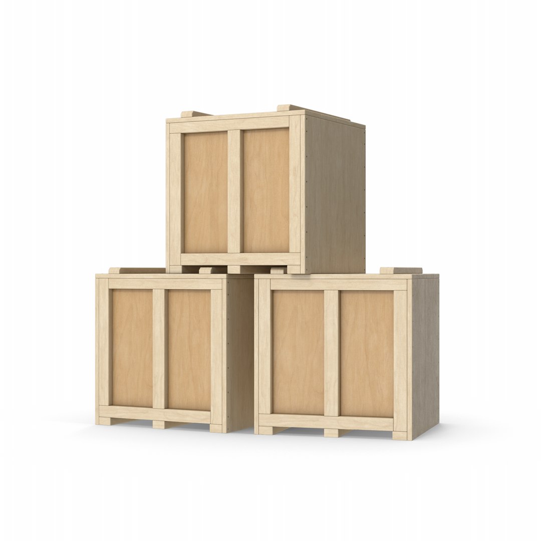 3D Wooden Cargo Boxes Model - TurboSquid 1989093