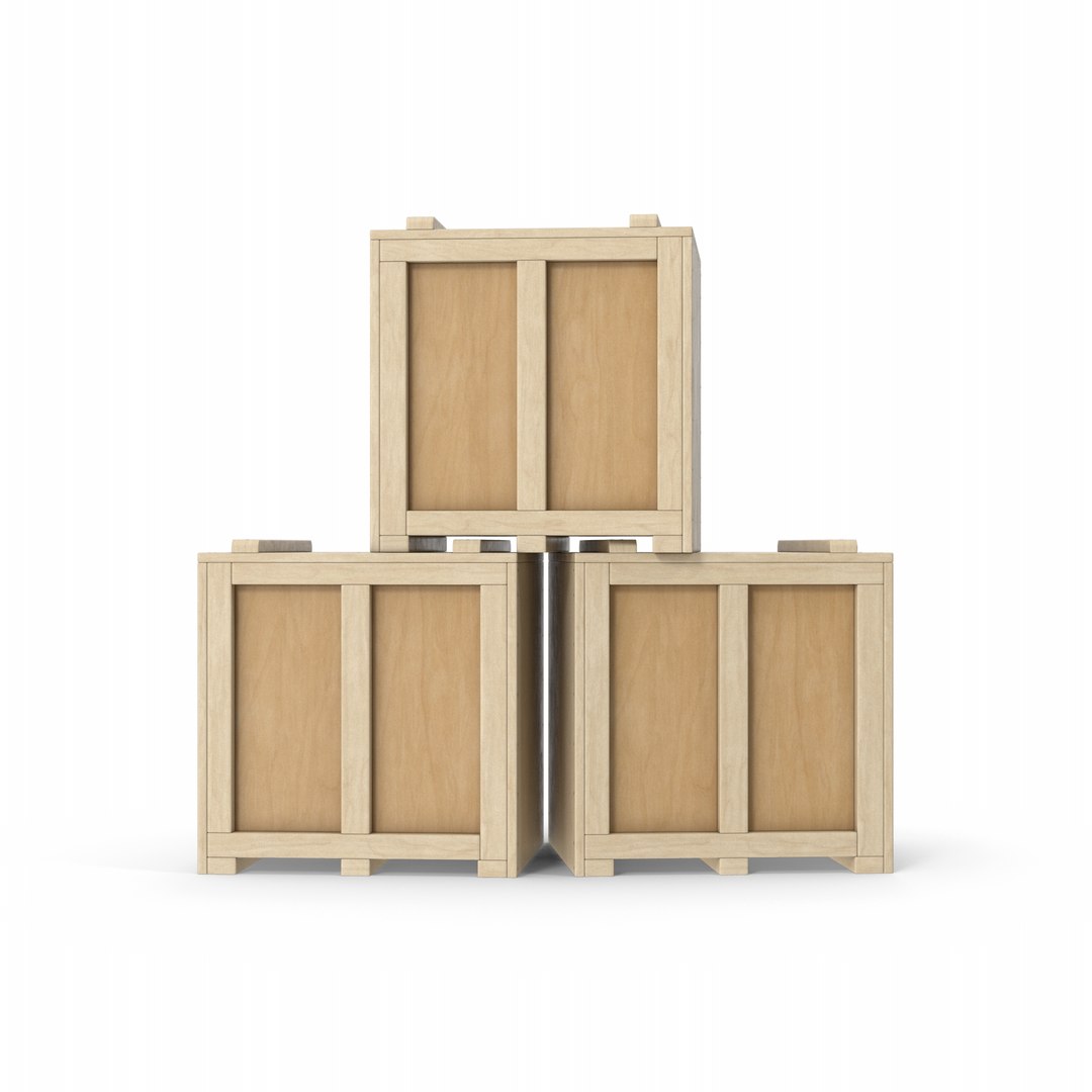 3D Wooden Cargo Boxes Model - TurboSquid 1989093