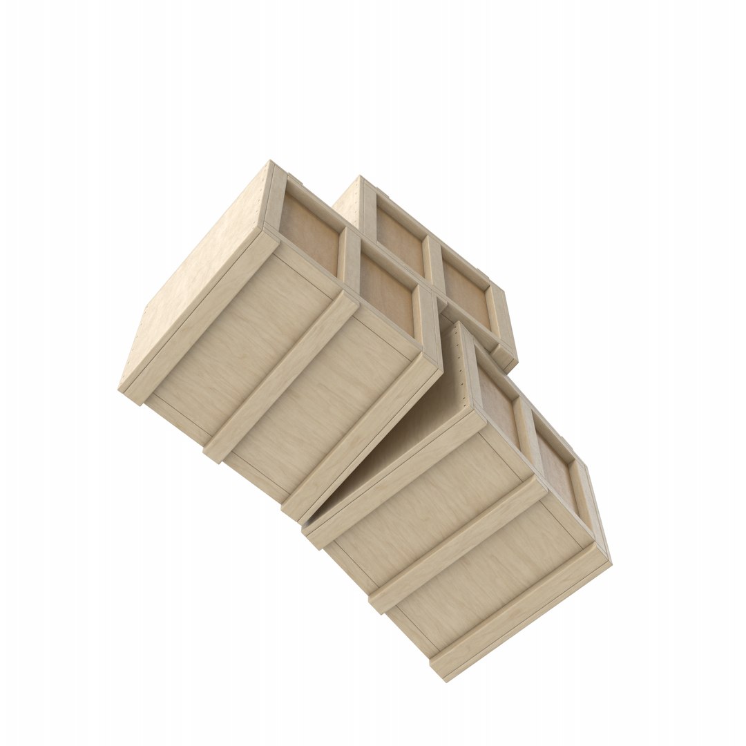 3D Wooden Cargo Boxes Model - TurboSquid 1989093