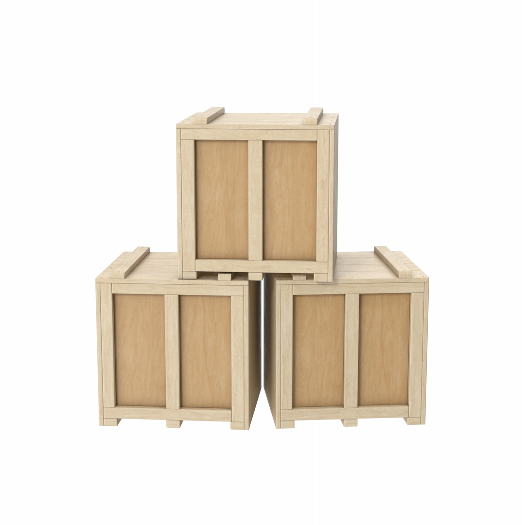 3D Wooden Cargo Boxes Model - TurboSquid 1989093
