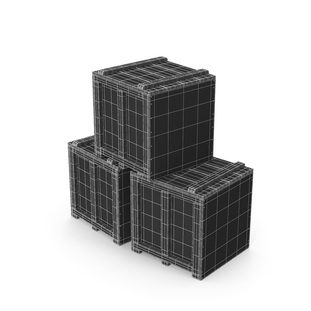 3D Wooden Cargo Boxes Model - TurboSquid 1989093