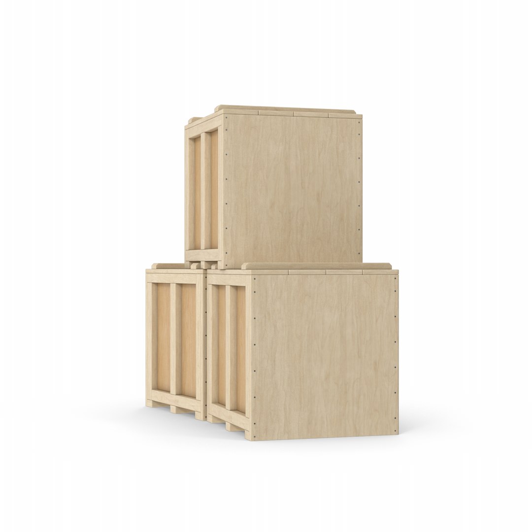 3D Wooden Cargo Boxes Model - TurboSquid 1989093