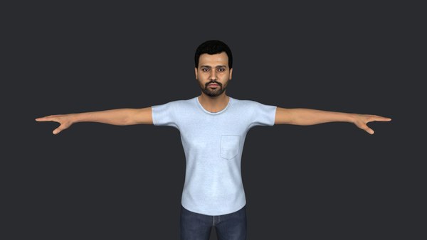 modelo 3d Rohit Sharma Personaje 3D hiperrealista de cuerpo completo y ...