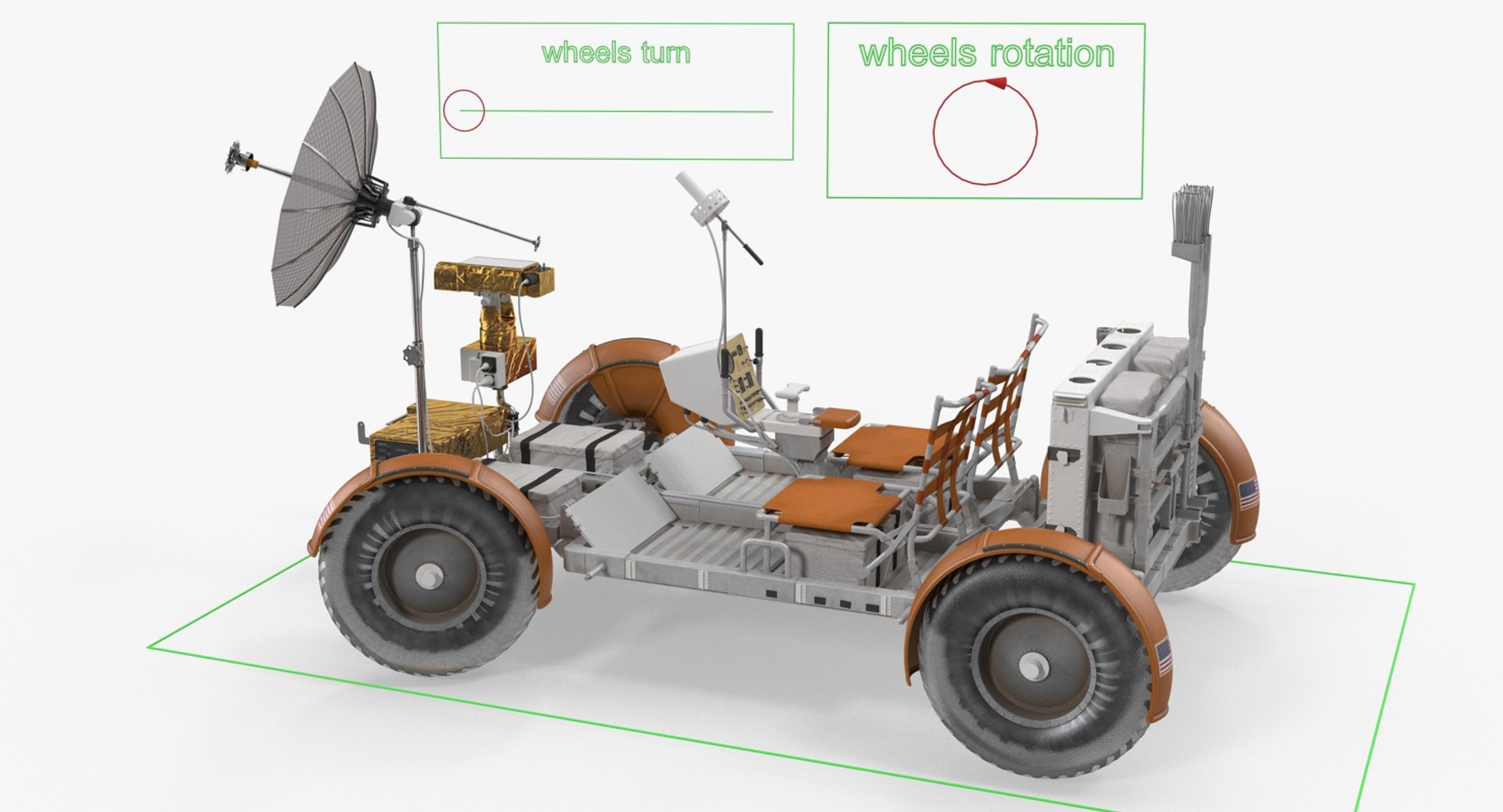 3D Model Lunar Roving Vehicle Apollo - TurboSquid 1268652