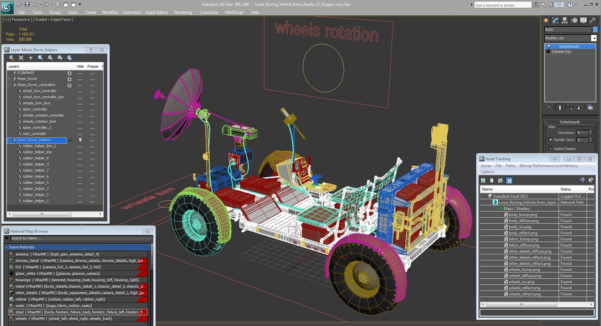 3D model lunar roving vehicle apollo - TurboSquid 1268652