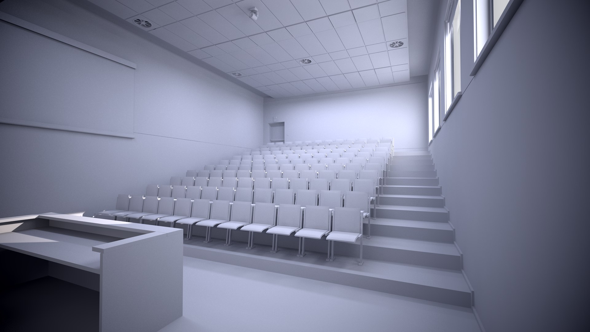 Lecture Hall 3D Model - TurboSquid 1496018