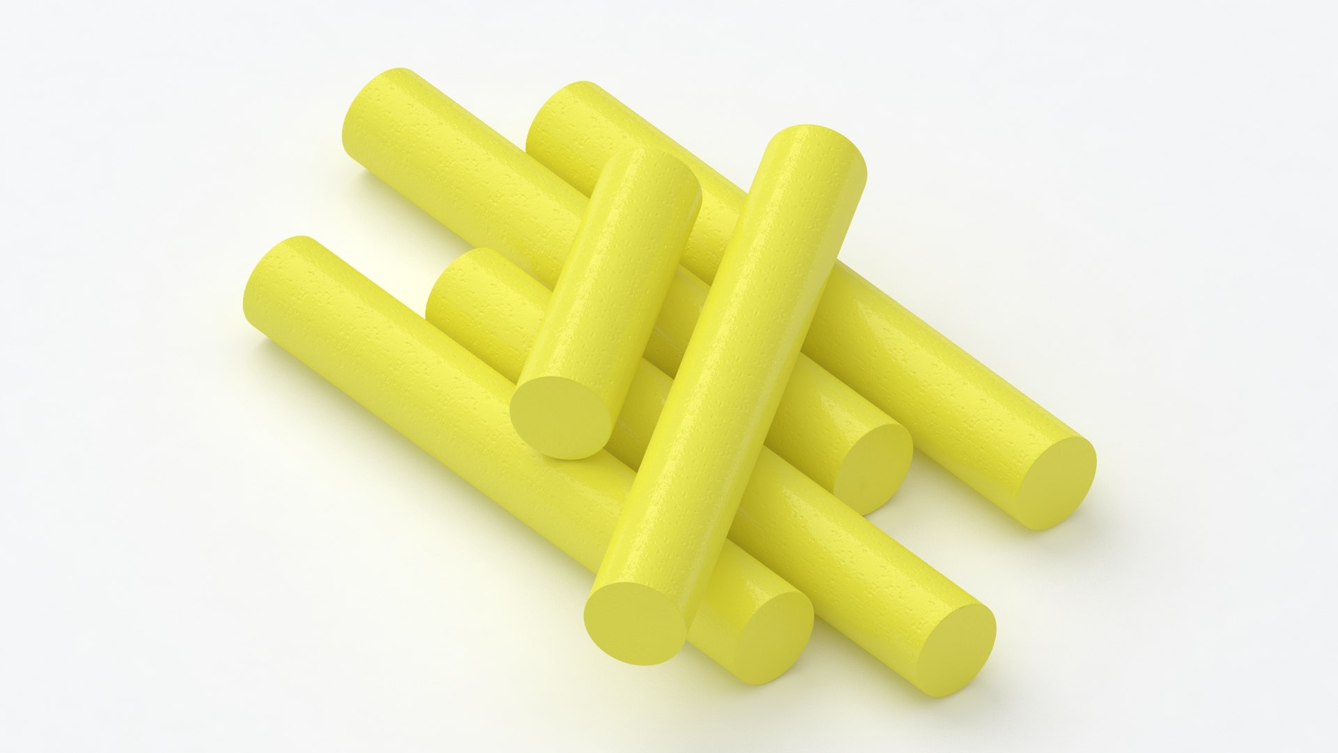3D Yellow Chalk Sticks - TurboSquid 2331100