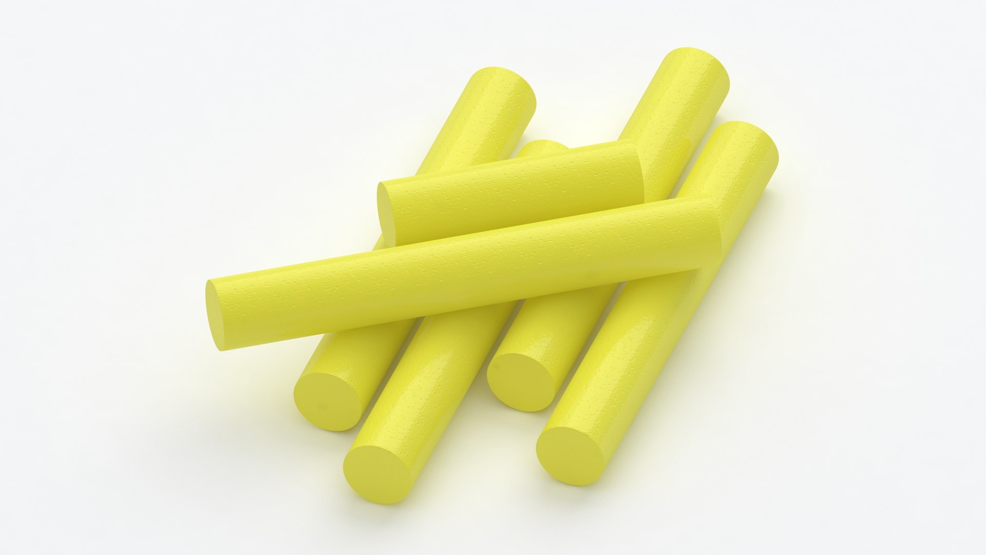 3D Yellow Chalk Sticks - TurboSquid 2331100