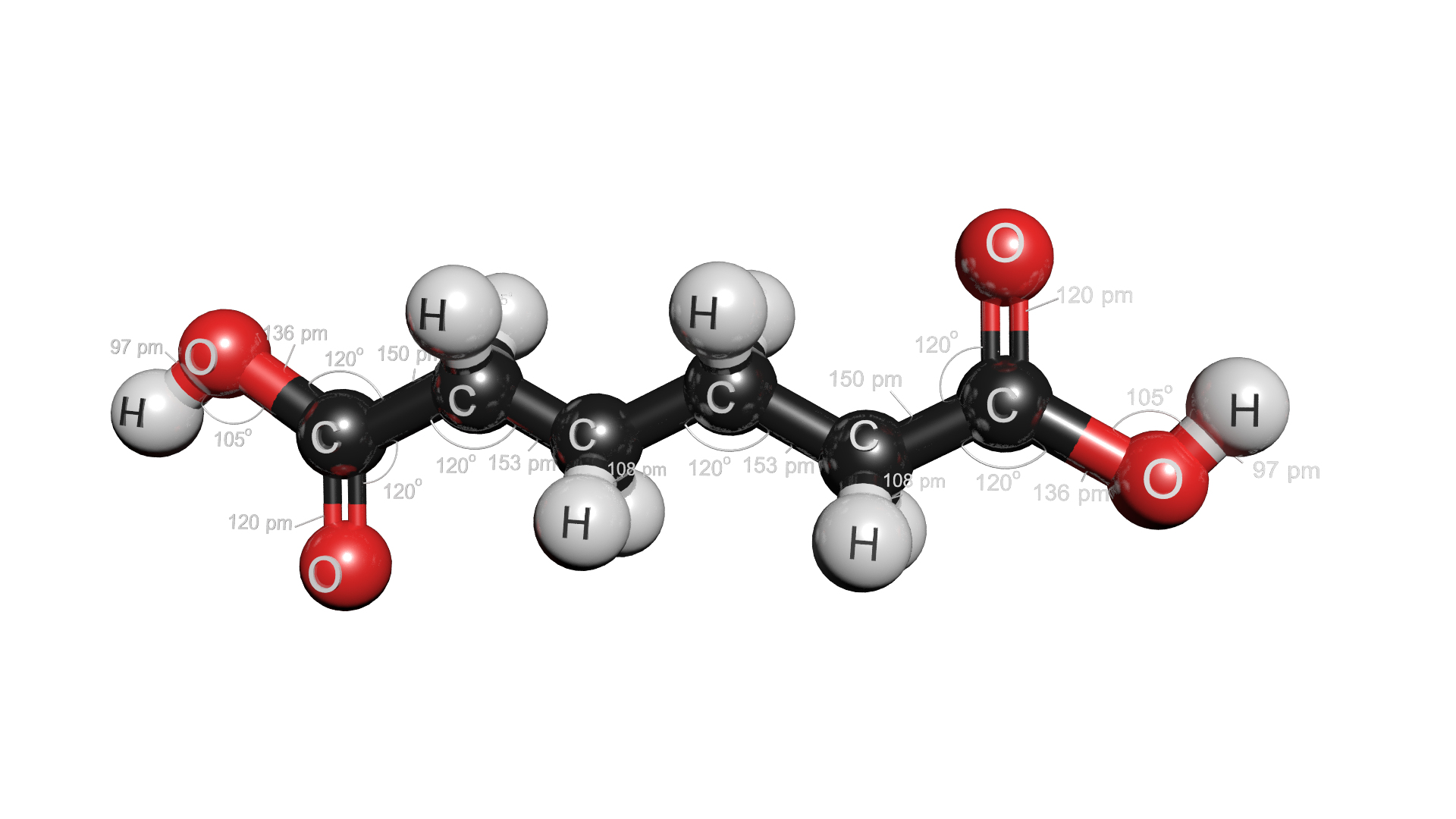 C6h10o4 molecule adipic acid 3D - TurboSquid 1420981