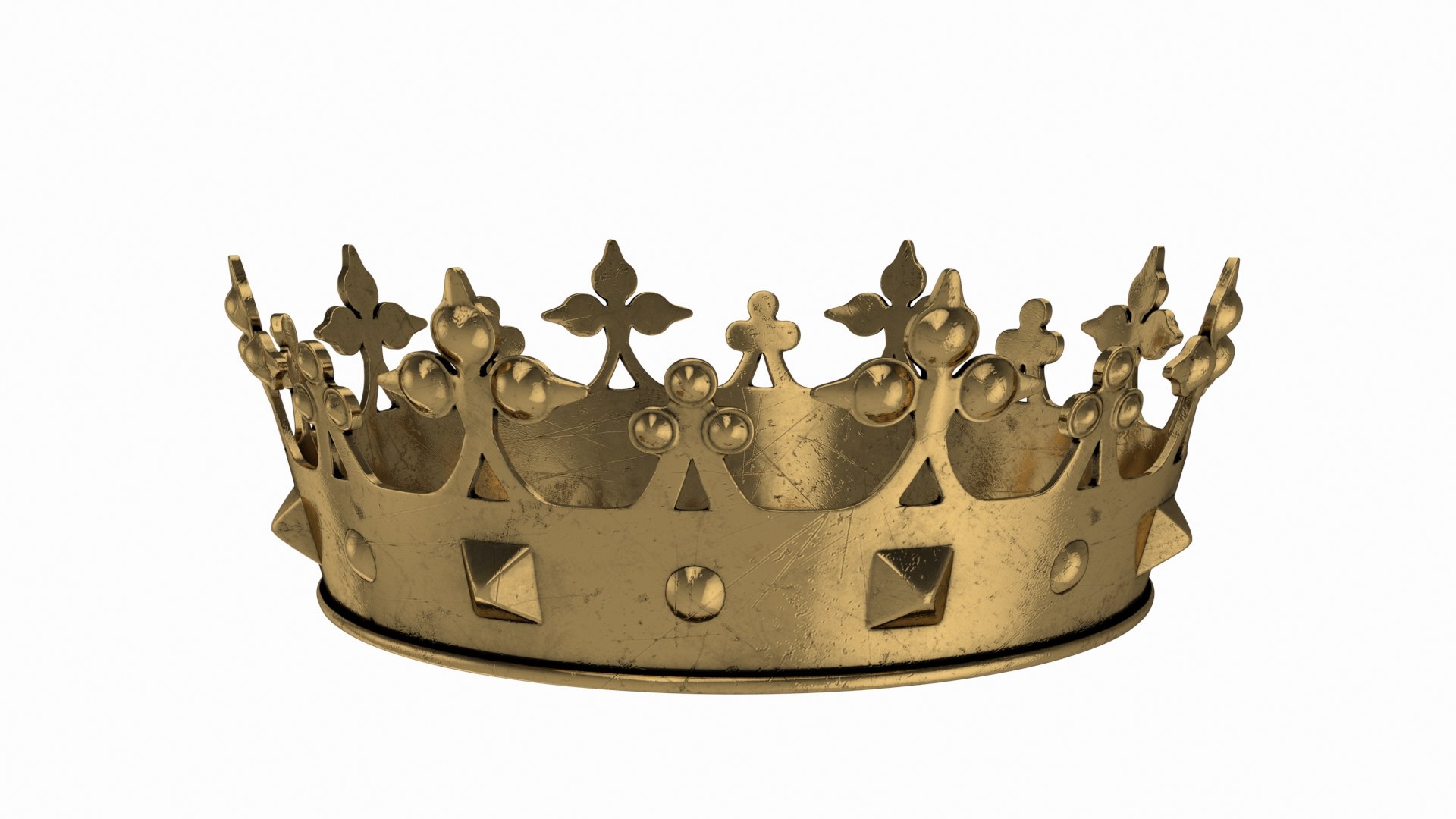 3D Golden Scratched Crown model - TurboSquid 1906675