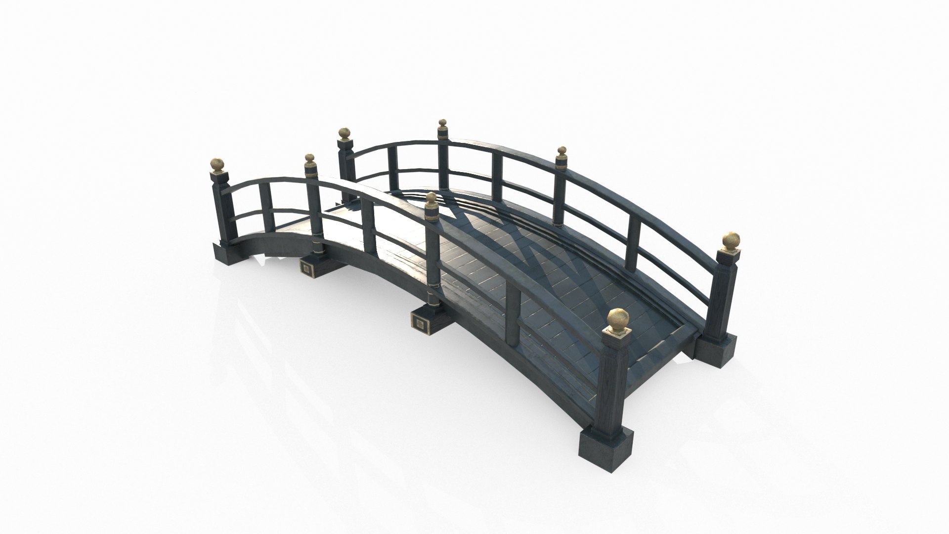 3D Ancient Asian Architecture Small Wooden Bridge - TurboSquid 2072388