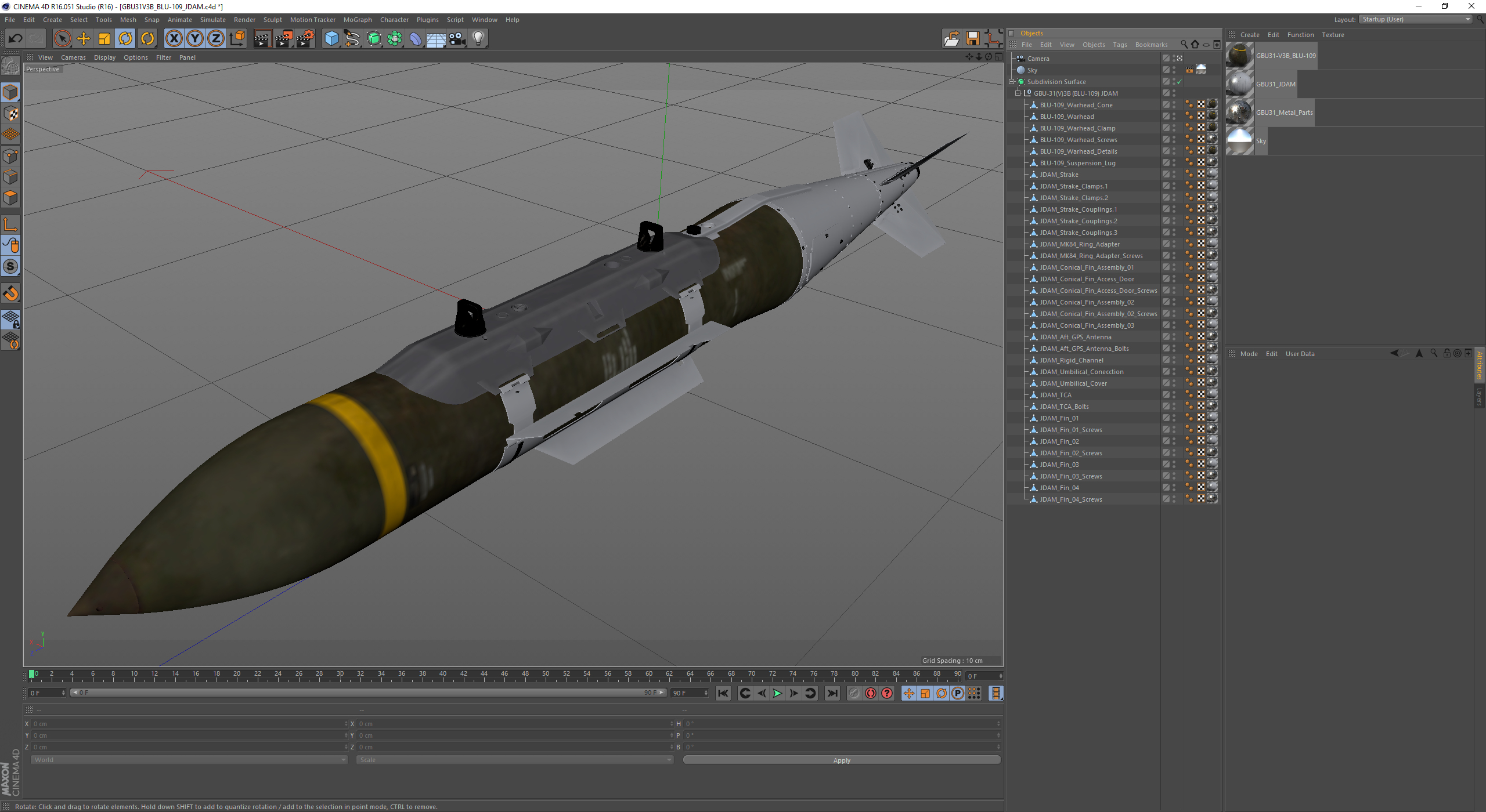 3d Gbu 31 V Jdam Bomb Model
