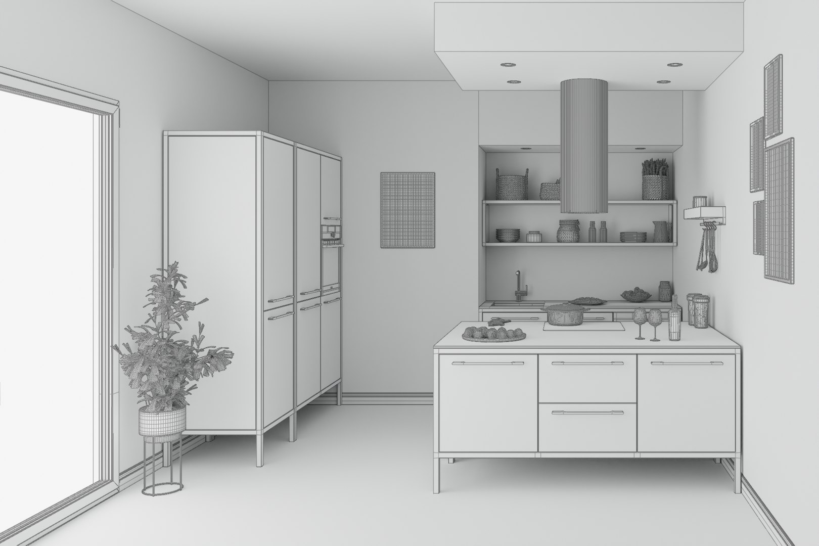 3D Mini Kitchen - Fantin Frame Kitchen - TurboSquid 2099870