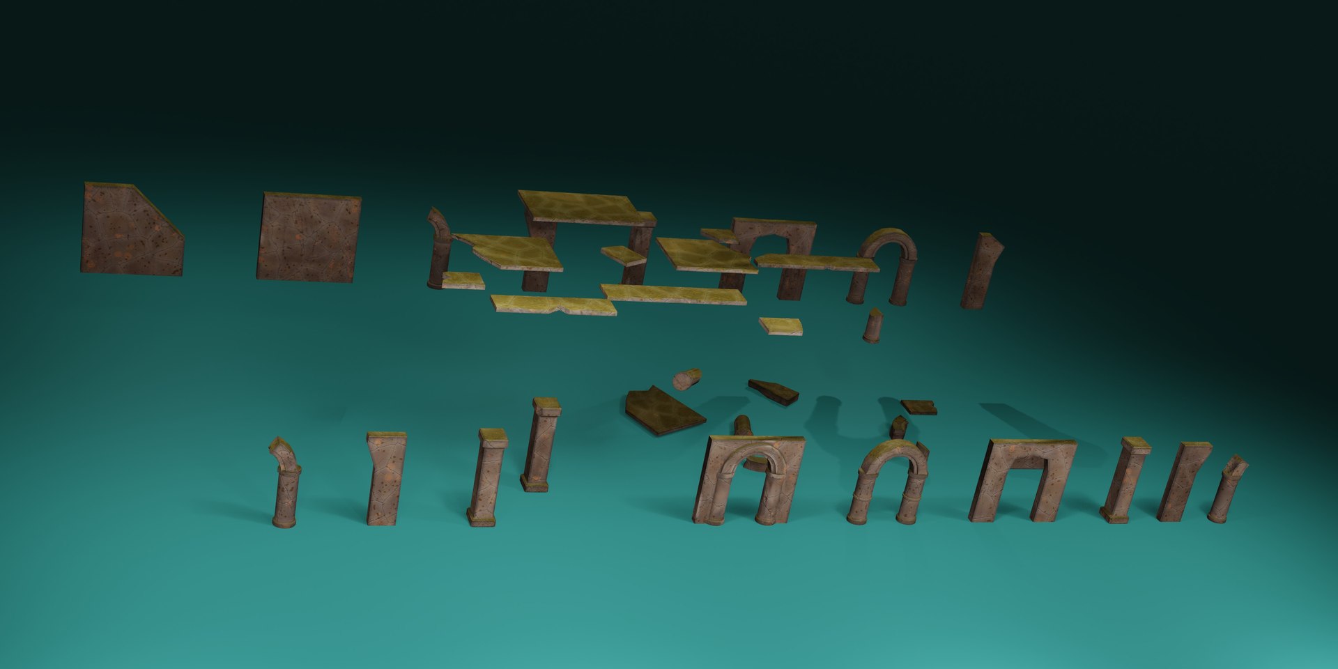 3D Modular Stylized Ruin - TurboSquid 2279650