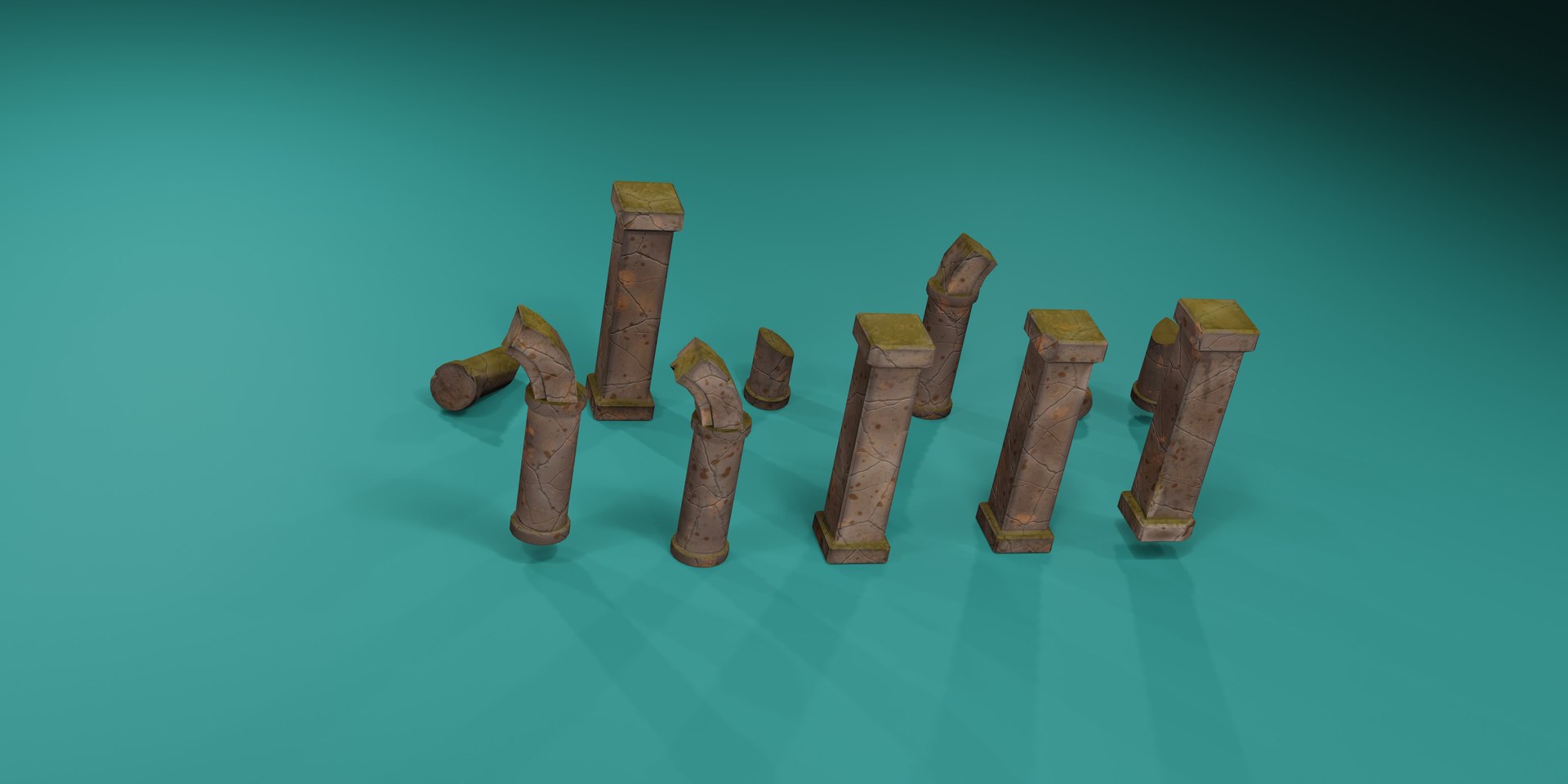 3D Modular Stylized Ruin - TurboSquid 2279650