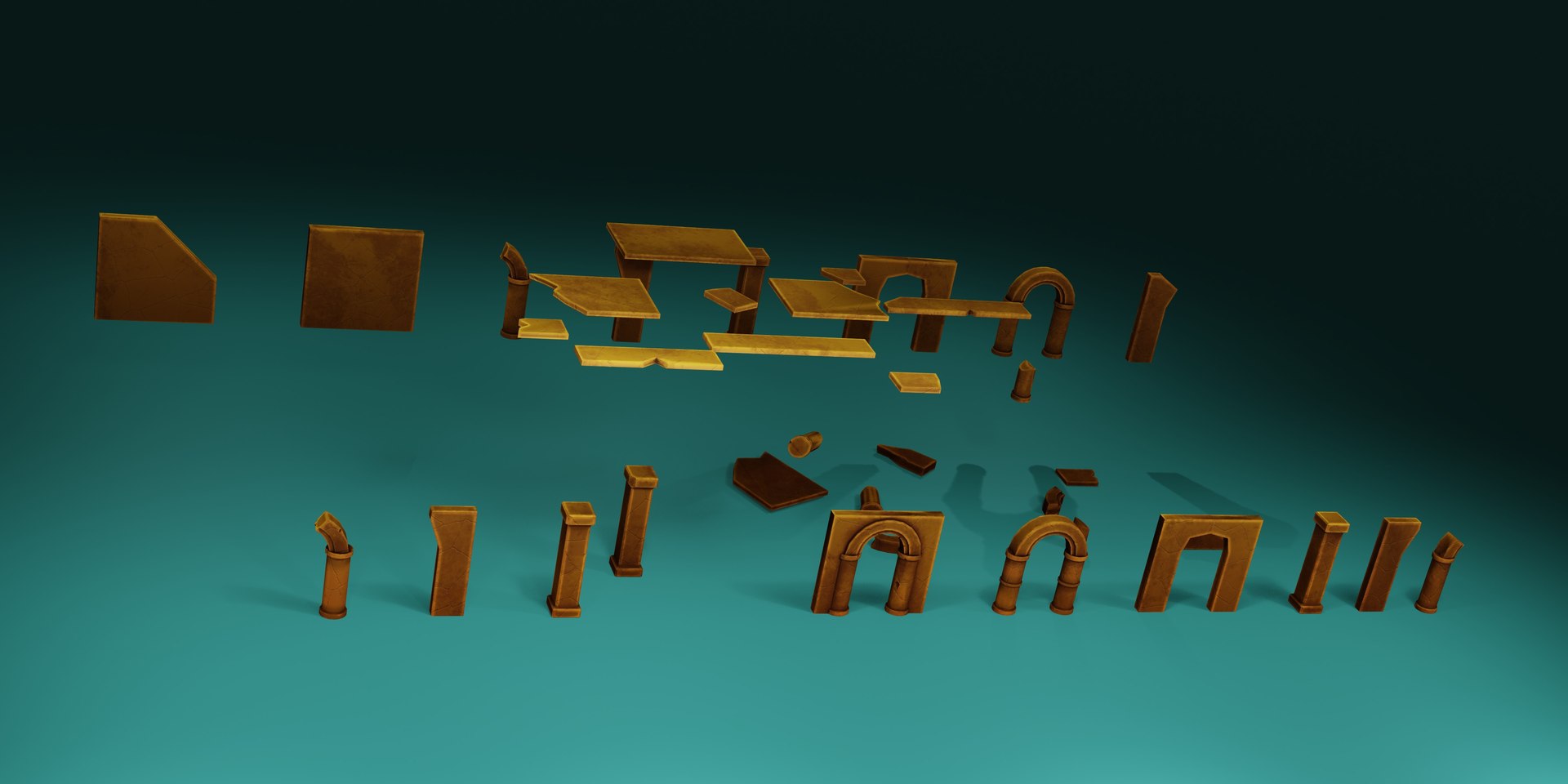 3D Modular Stylized Ruin - TurboSquid 2279650