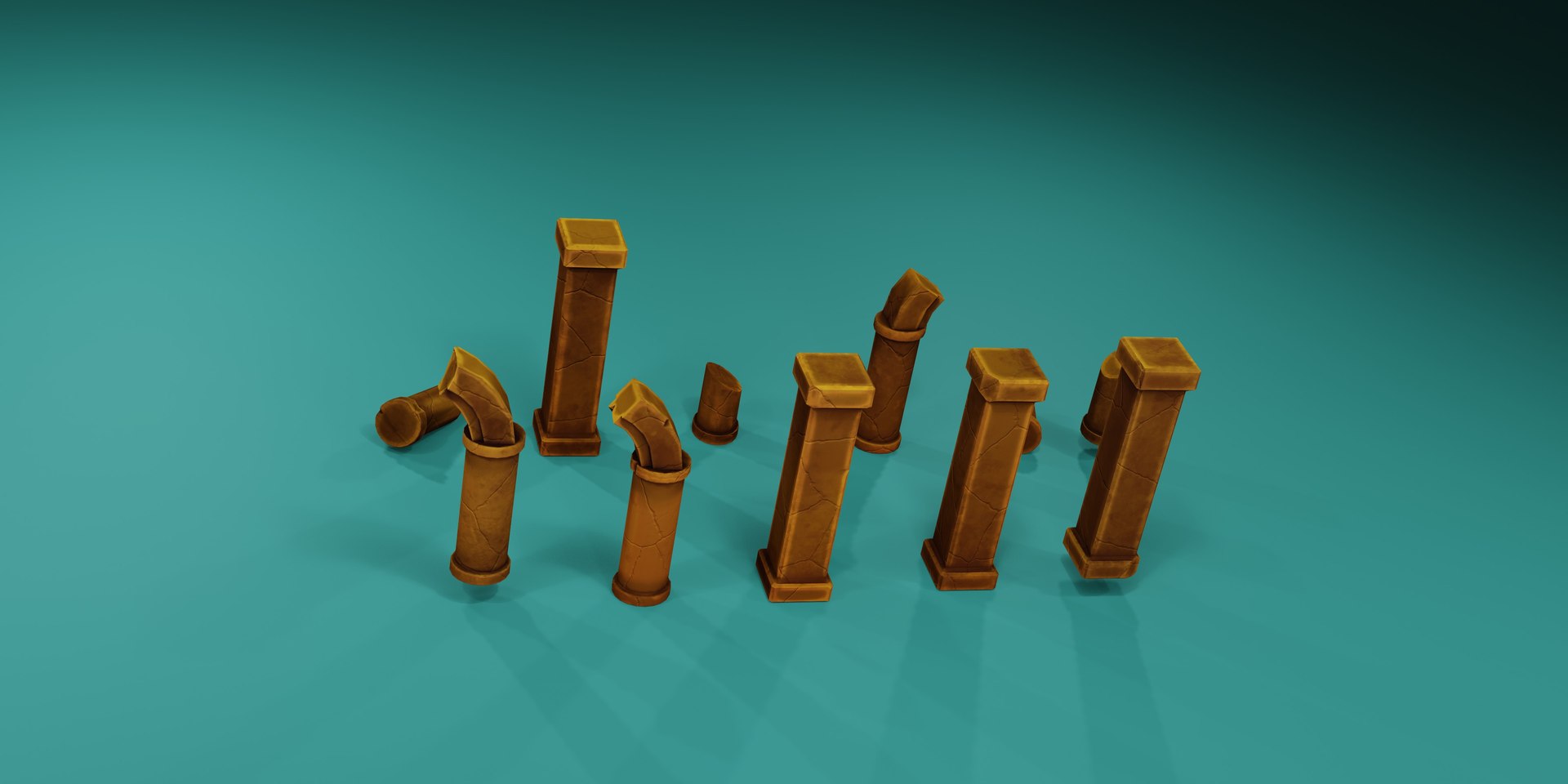 3D Modular Stylized Ruin - TurboSquid 2279650