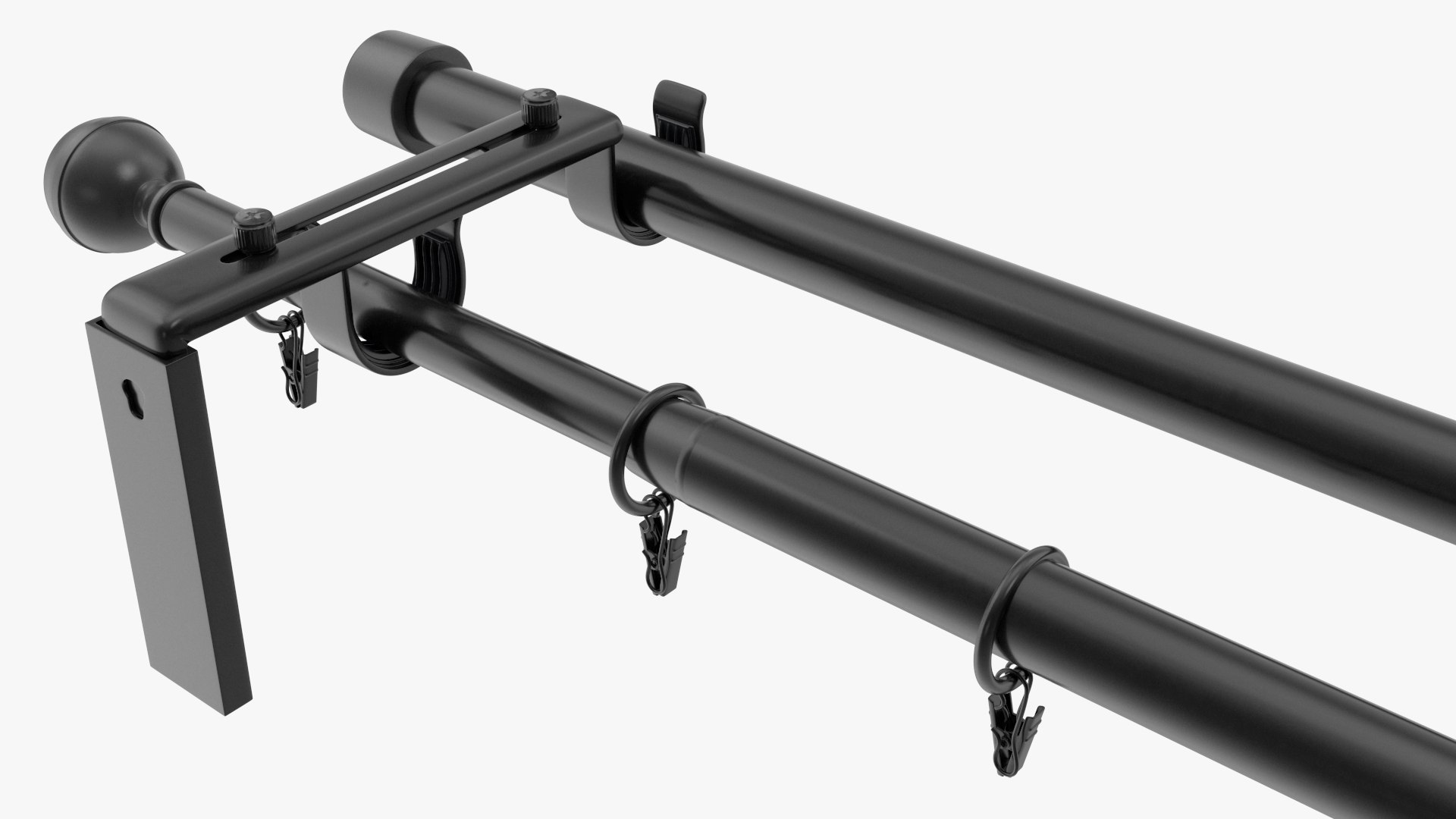 3D Black Curtain Rods - TurboSquid 2011388