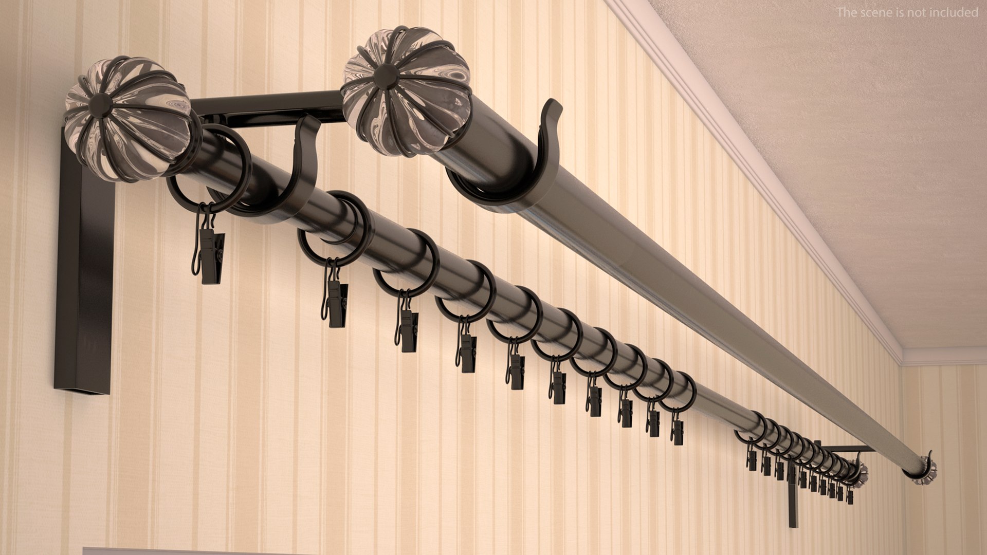 3D Black Curtain Rods - TurboSquid 2011388