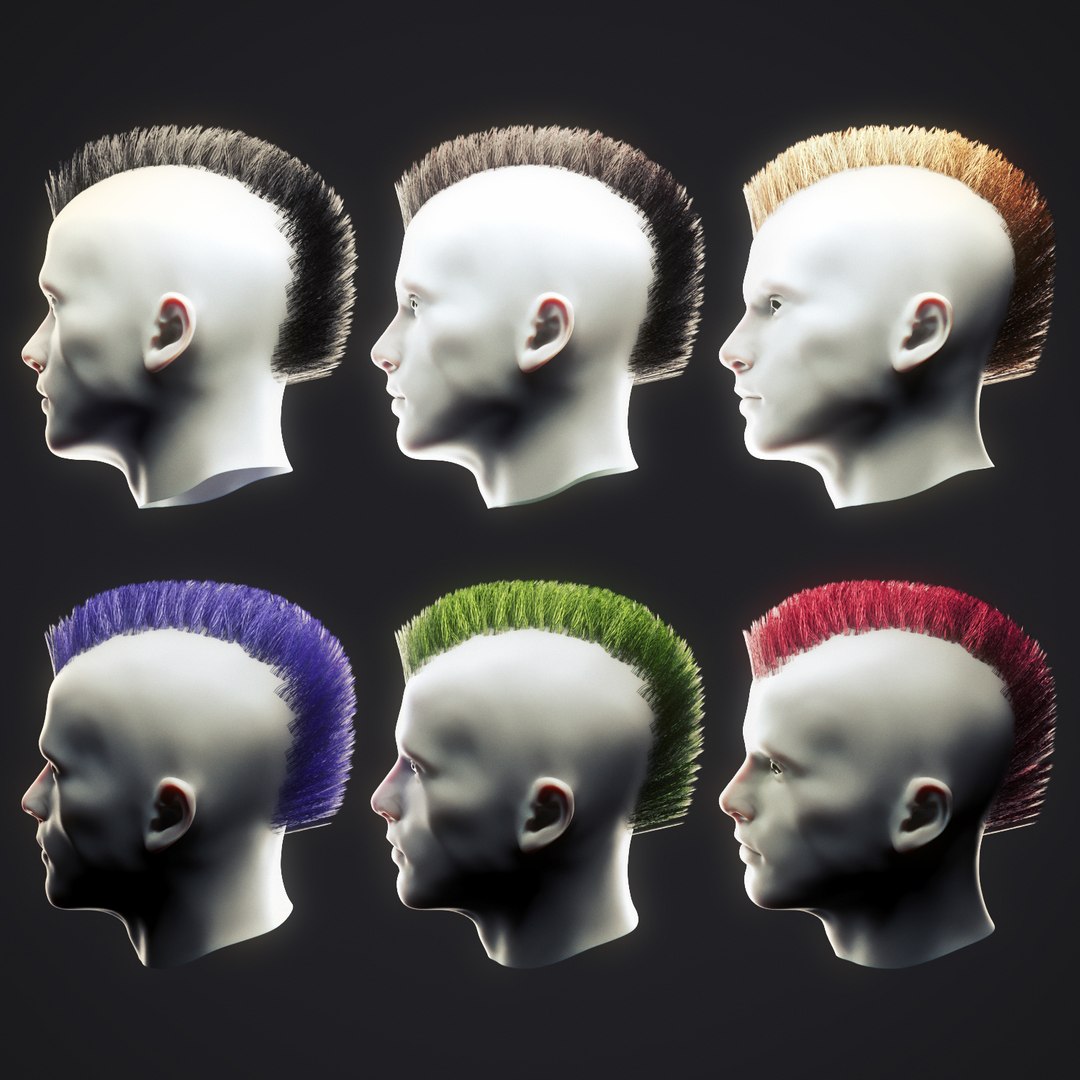 Punk hairstyle 4 3D - TurboSquid 1493491