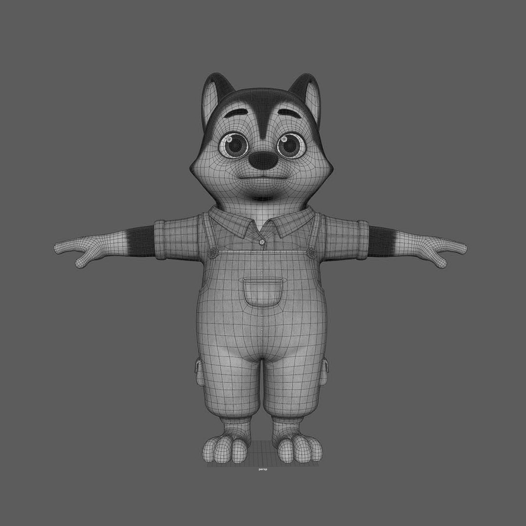 3D Model Cartoon Siberian Husky - TurboSquid 2142001