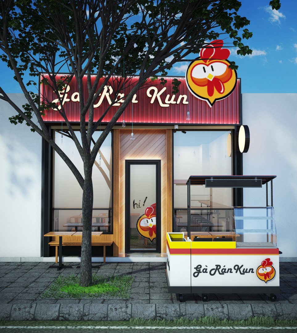 Fried Chicken Shop 3d Model