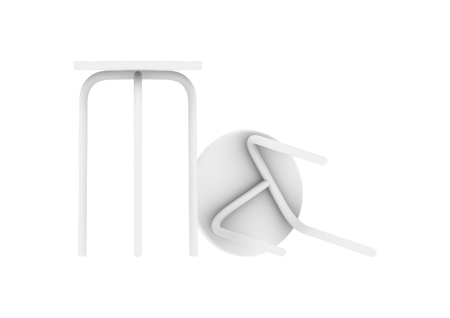 3D Pair Of Iconic Glass House Stools By Lina Bo Bardi 1951 Midcentury Brazilian - TurboSquid 2473868