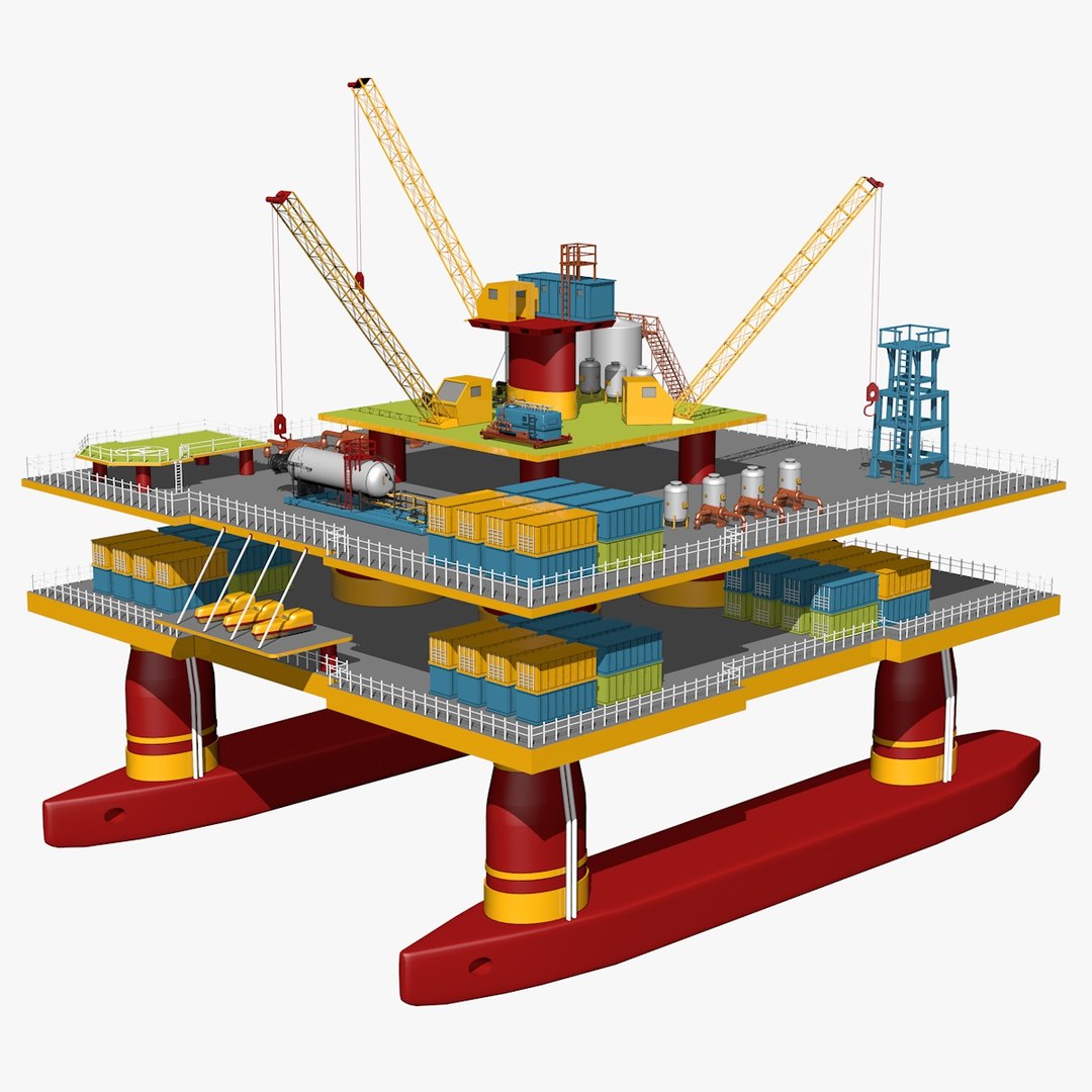 3d oil platform model