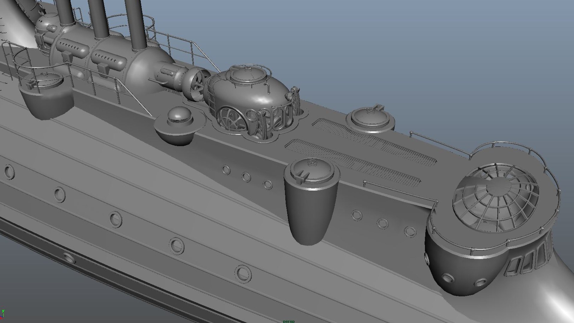 Steampunk Steam Submarine 3d Model