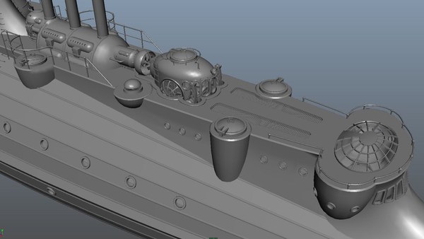 steampunk steam submarine 3d model
