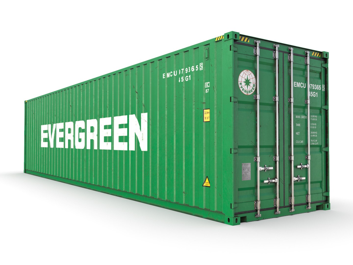 3D Shipping Container Evergreen 40 - TurboSquid 1656120