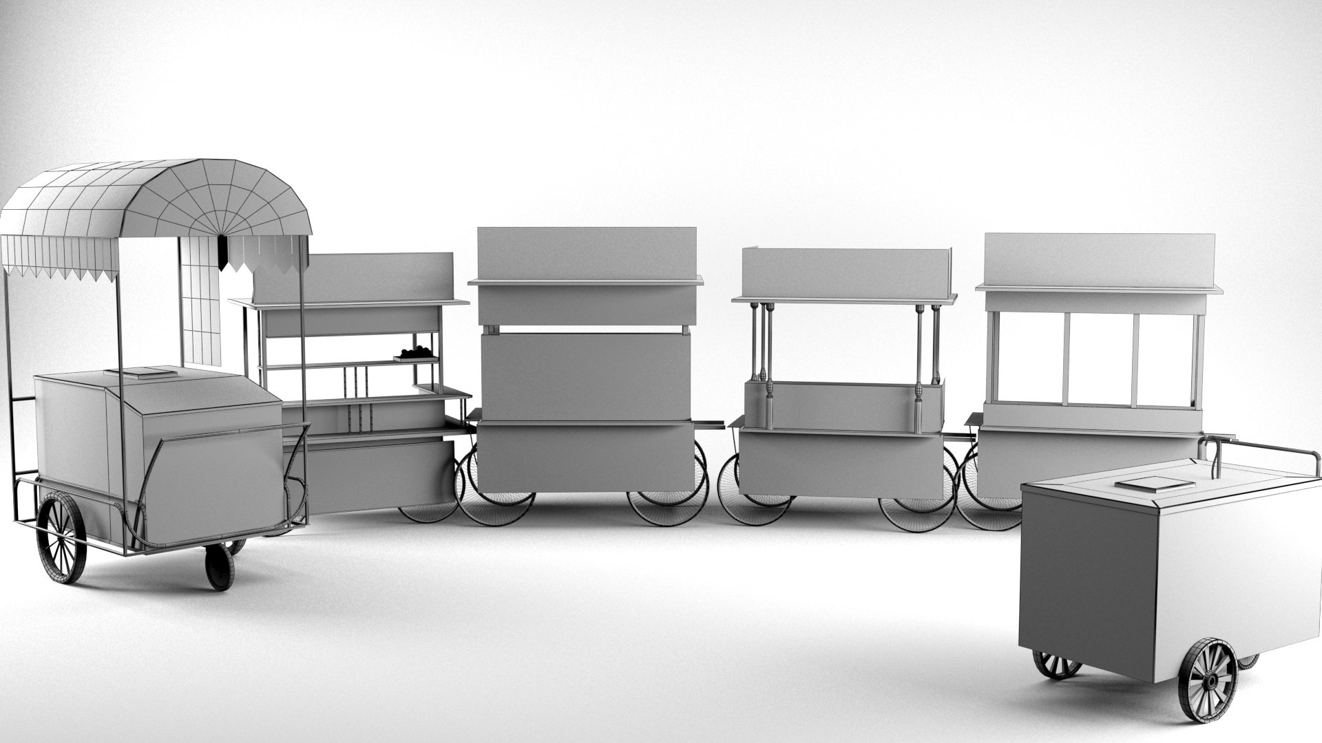 Indian Shopping Carts 3d Model