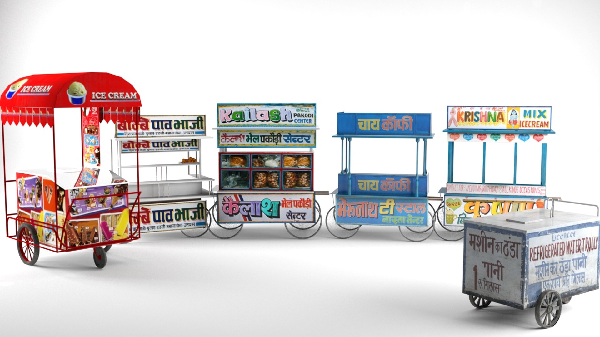 Indian Shopping Carts 3d Model