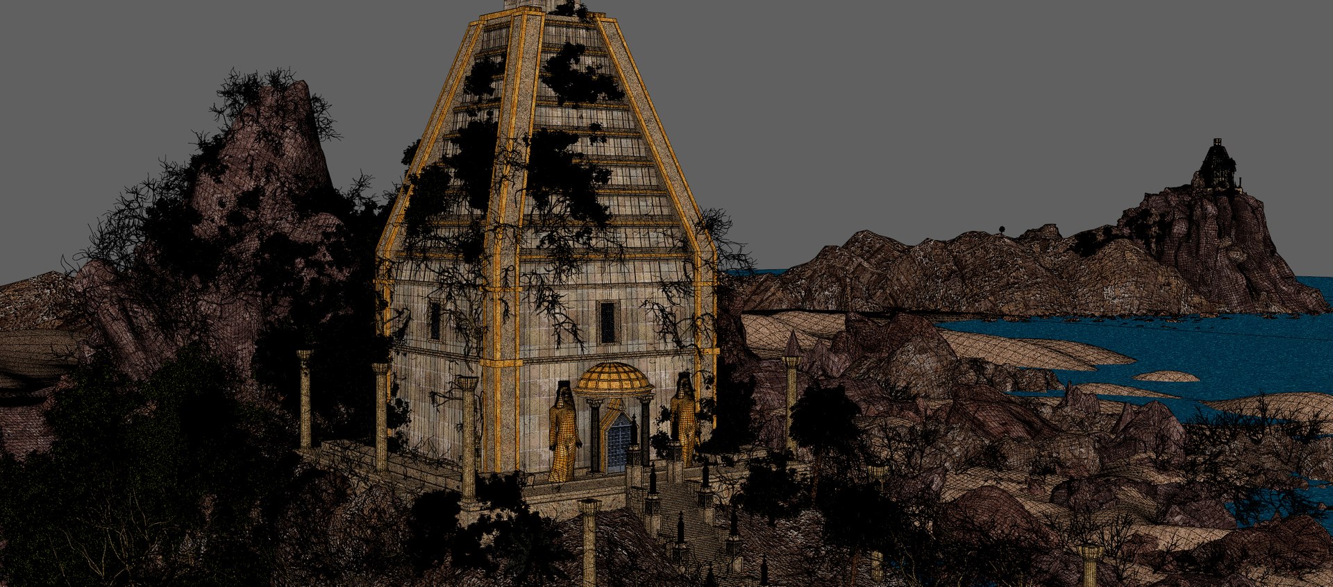 Fantasy Island Temples 3D Model - TurboSquid 2043783
