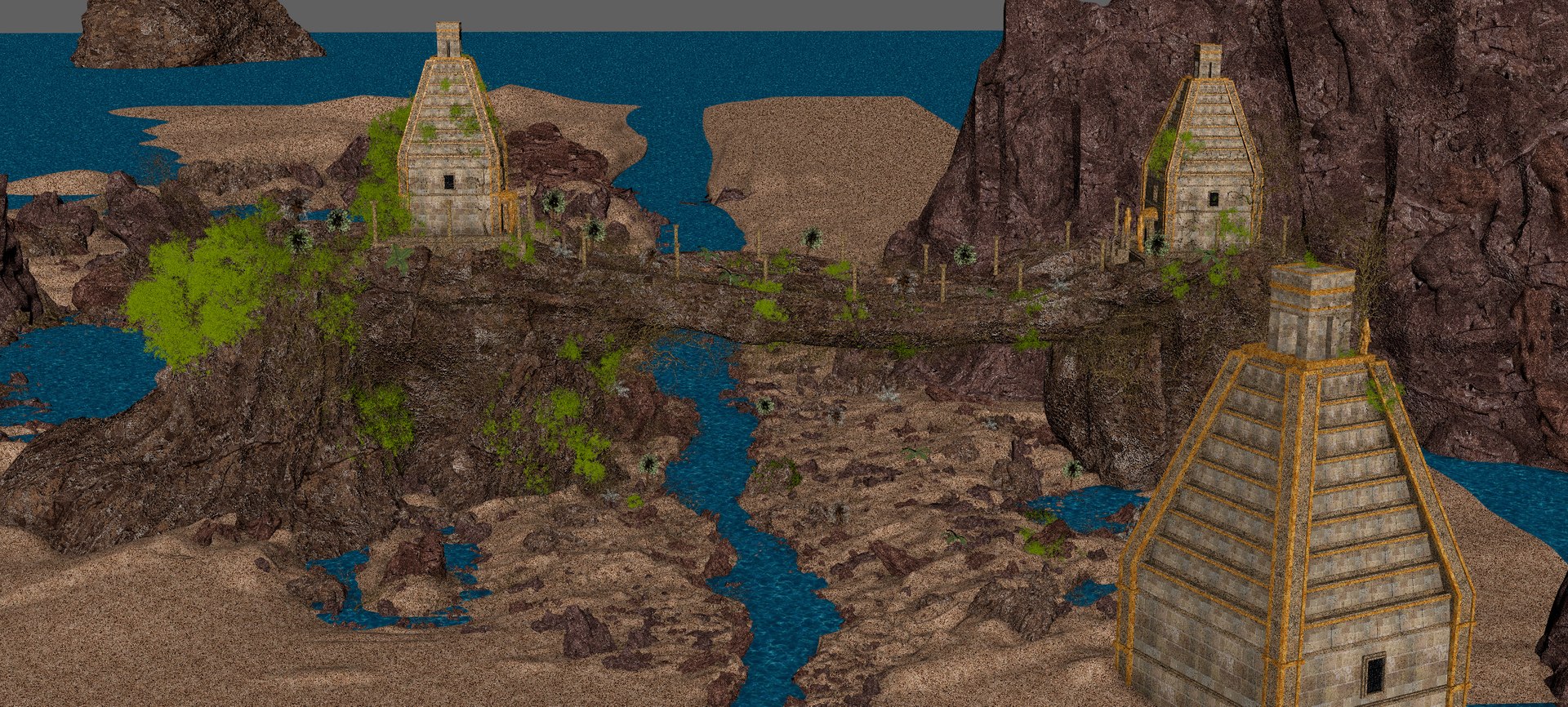 Fantasy Island Temples 3D Model - TurboSquid 2043783