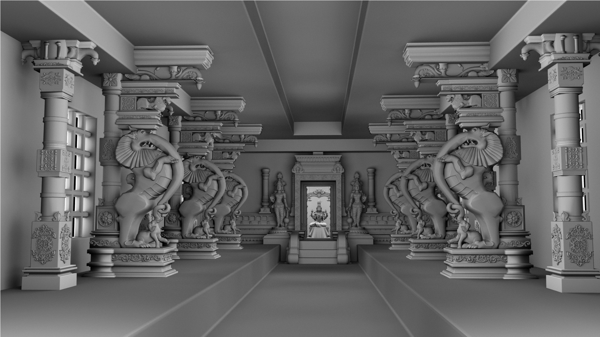 Kamatchi Amman Temple Interior 3D Model - TurboSquid 2343707