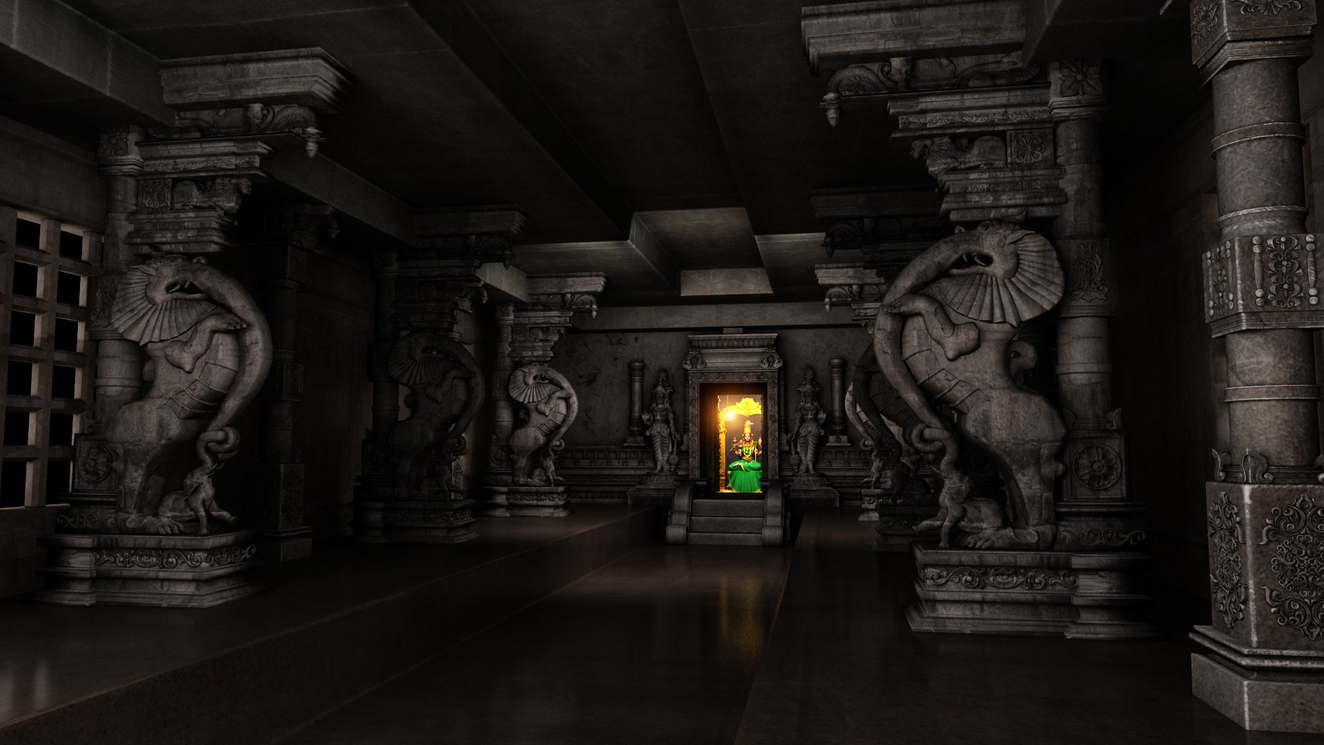 Kamatchi Amman Temple Interior 3D Model - TurboSquid 2343707