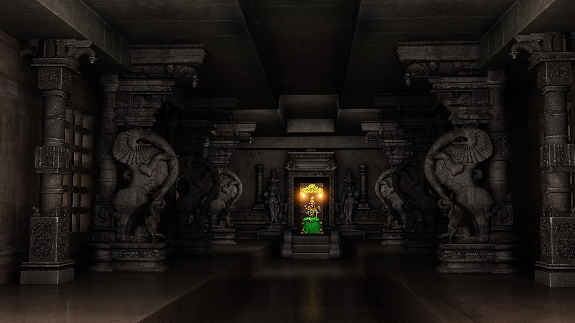Kamatchi Amman Temple Interior 3D Model - TurboSquid 2343707