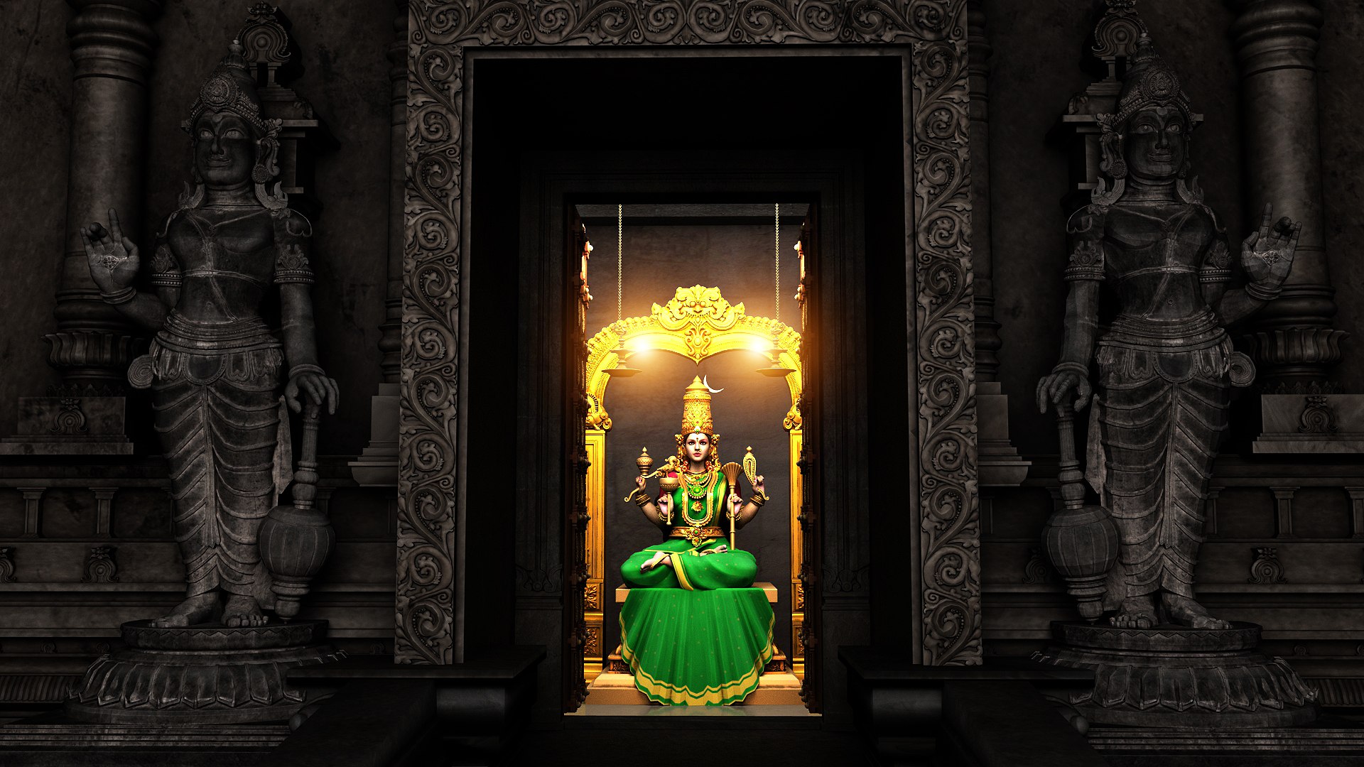 Kamatchi Amman Temple Interior 3D Model - TurboSquid 2343707
