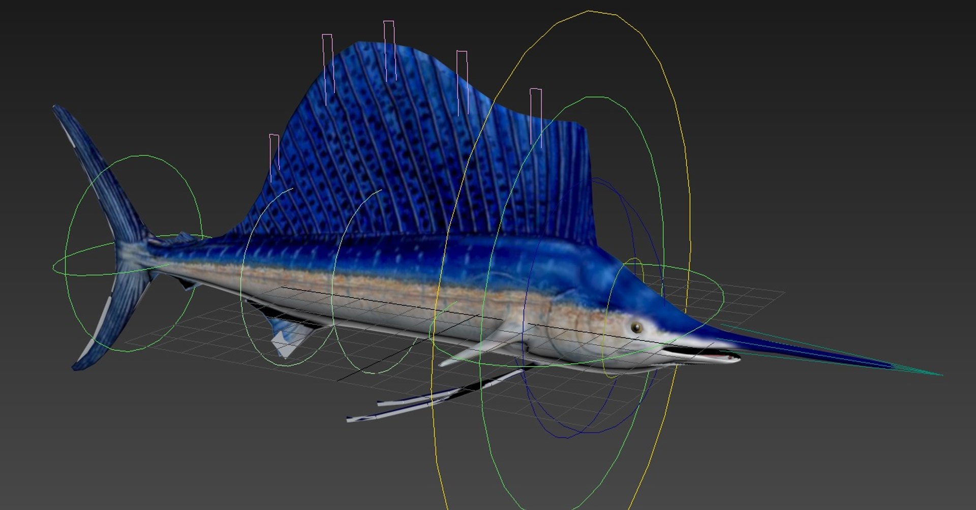 Max Fish Rigged Animation