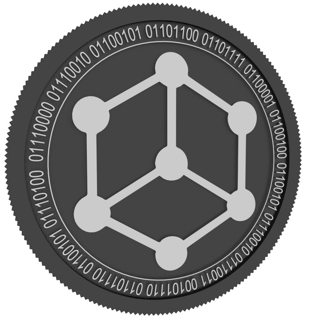 Bibox token black coin 3D model - TurboSquid 1457195
