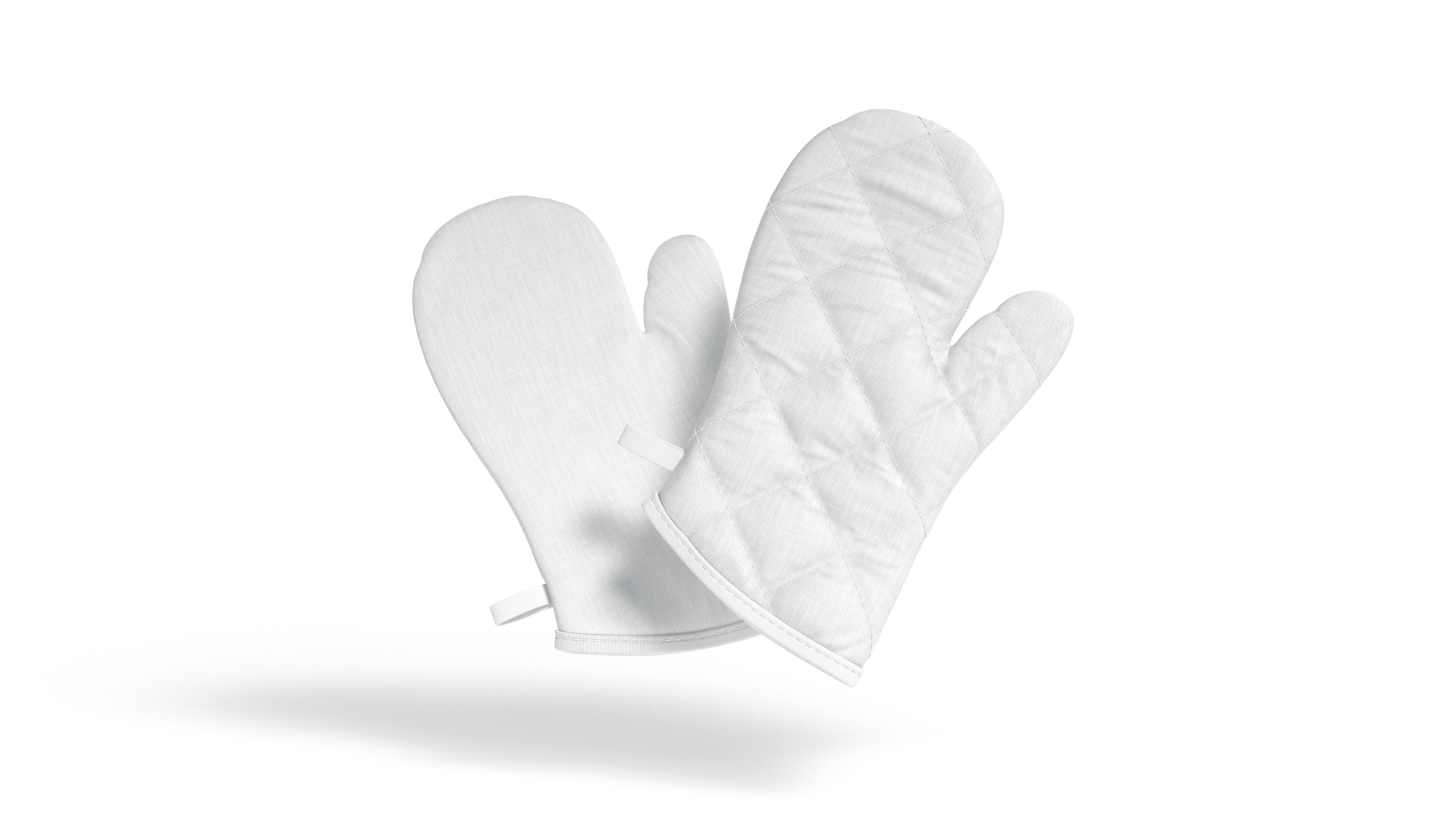 White Oven Mitten - kitchen linen gloves potholders 3D model ...