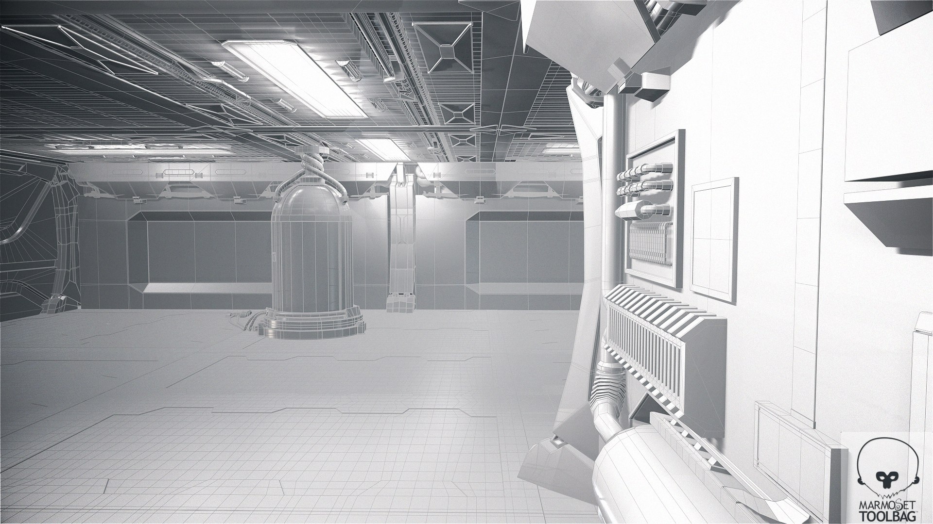3D sci-fi corridor lab model - TurboSquid 1241113