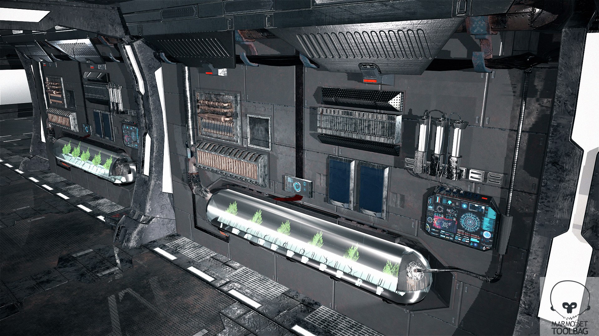 3D Sci-fi Corridor Lab Model - TurboSquid 1241113