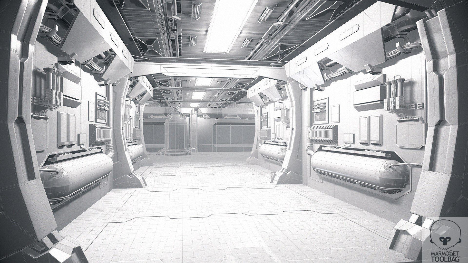 3D Sci-fi Corridor Lab Model - TurboSquid 1241113