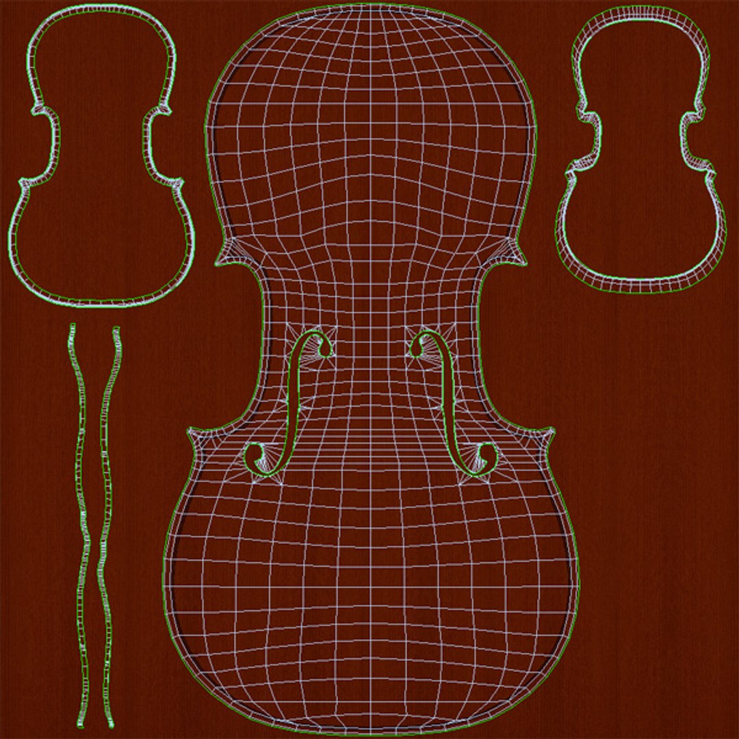 Violin Wood 3d 3ds