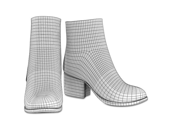 Black leather zipped ankle 3D model - TurboSquid 1693757